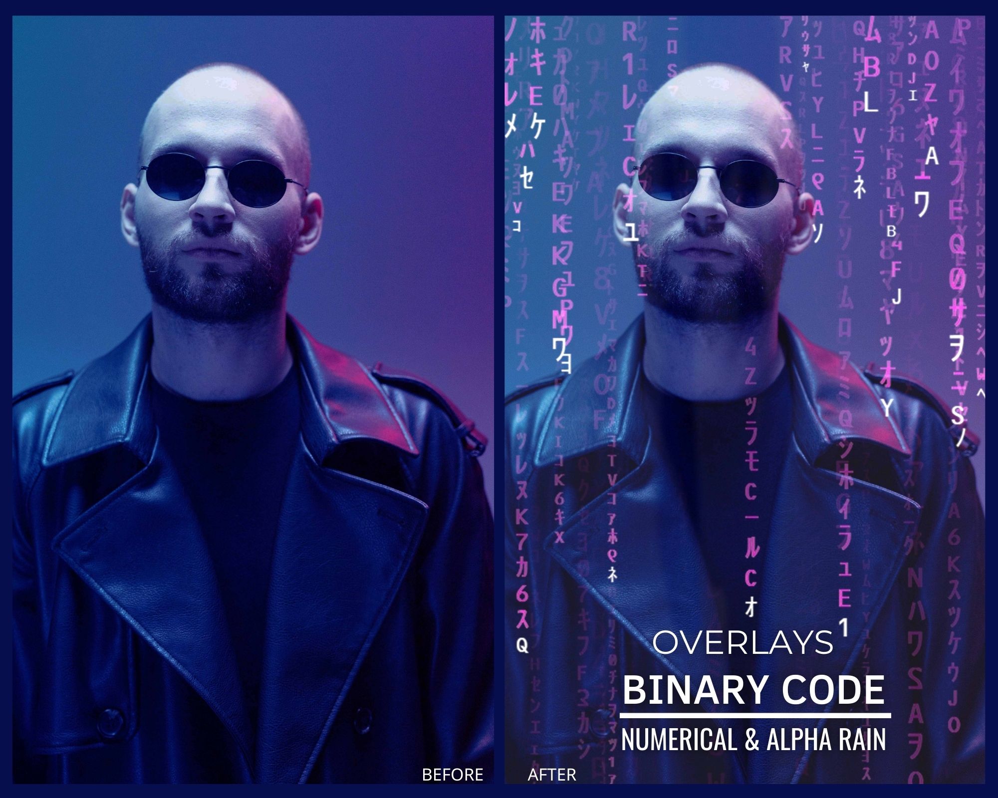 Binary Code - Numerical & Alpha Rain,Overlays., Add-ons | GraphicRiver